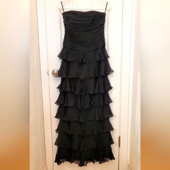 Kay Unger | Dresses | Kay Unger Black Ruffled Dress | Poshmark